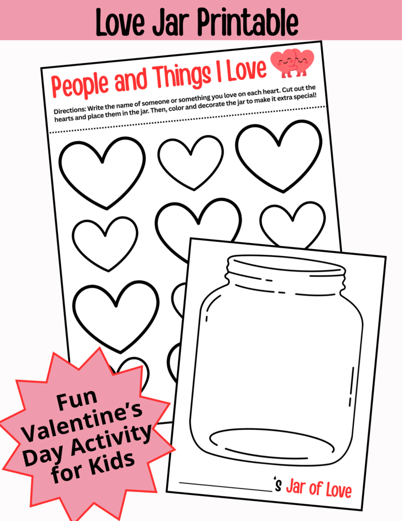 Love Jar Printable Activity for Kids - Balanced with Babies